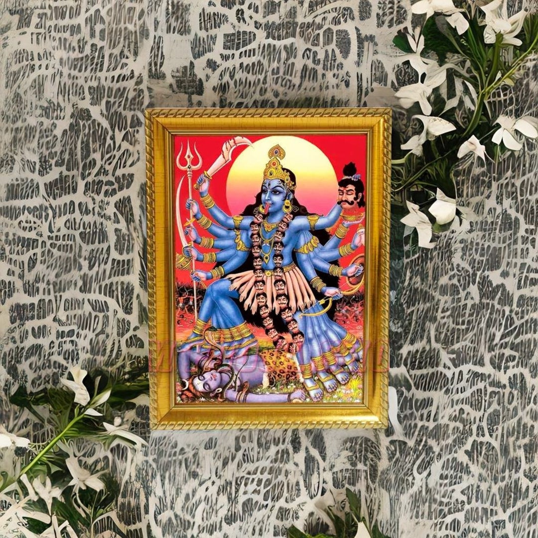 Goddess Kali Maa Photo Frame | Hindu Goddess Mahakali Printed Photo ...