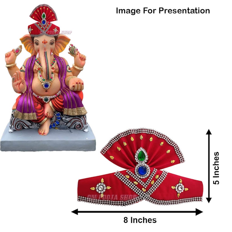 Pheta Pagdi Mukut in Silk for Ganesha Mukut Crown 1 Pc small - Etsy