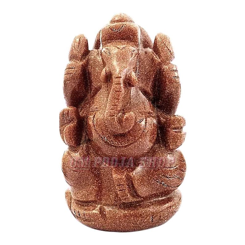 Red Sunstone Handmade Ganesha Statue Lord Ganpati Cystal Idol Jasper ...