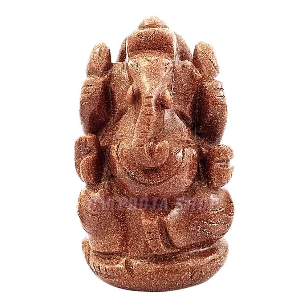 Red Sunstone Handmade Ganesha Statue Lord Ganpati Cystal Idol Jasper ...