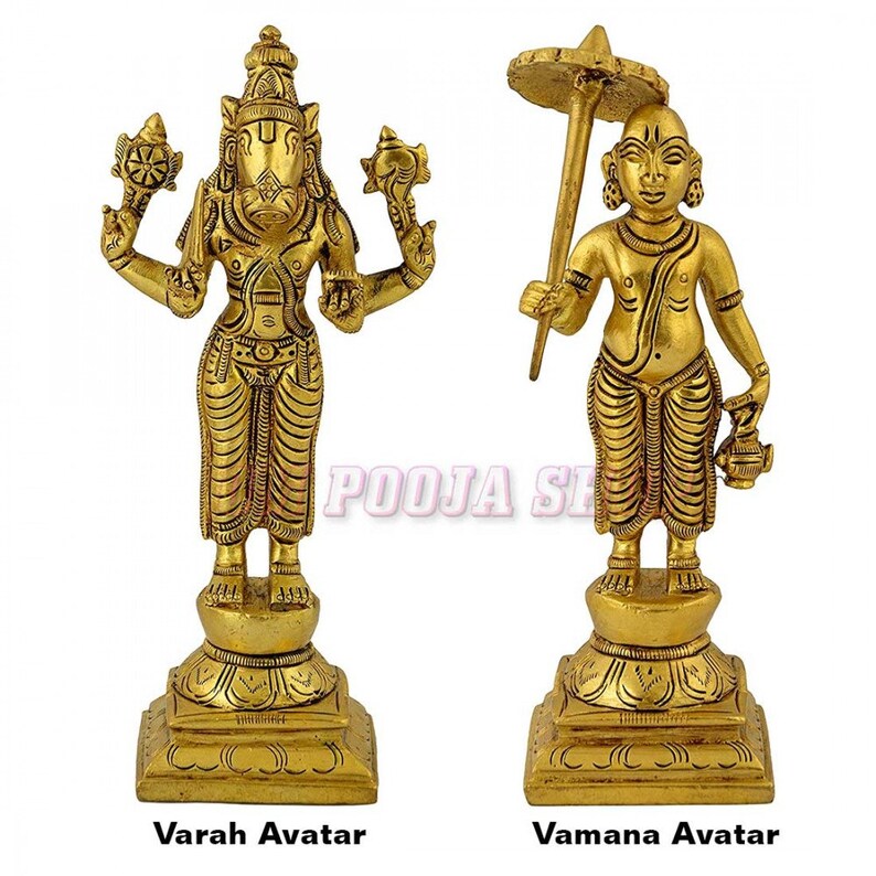 Brass Dasavatharam Vishnu Statue Set, Indian God Idol, Home Decor Gift ...
