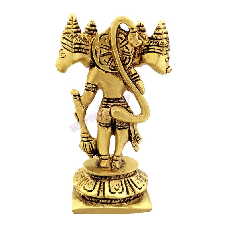 Panchmukhi Hanuman Standing Statue in Brass, Monky Face Idol, Ram Bhakt ...