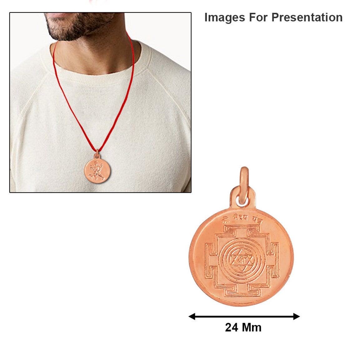 Kaal Bhairav Yantra Locket in Copper, Shiva Good Luck Pendant - Om ...