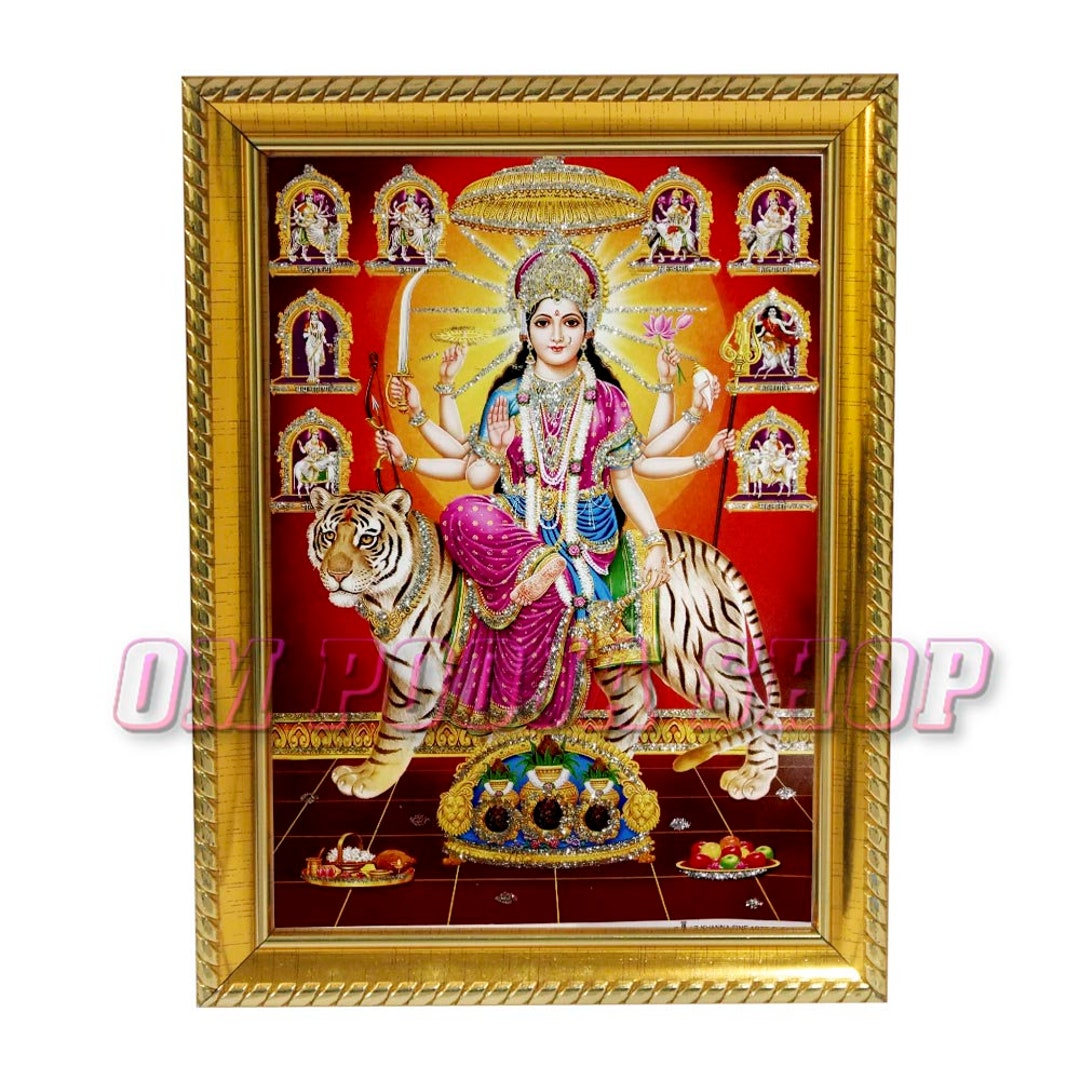 Durga Mata in Photo Frame Personalized Gift for Hindu Friends & Family ...