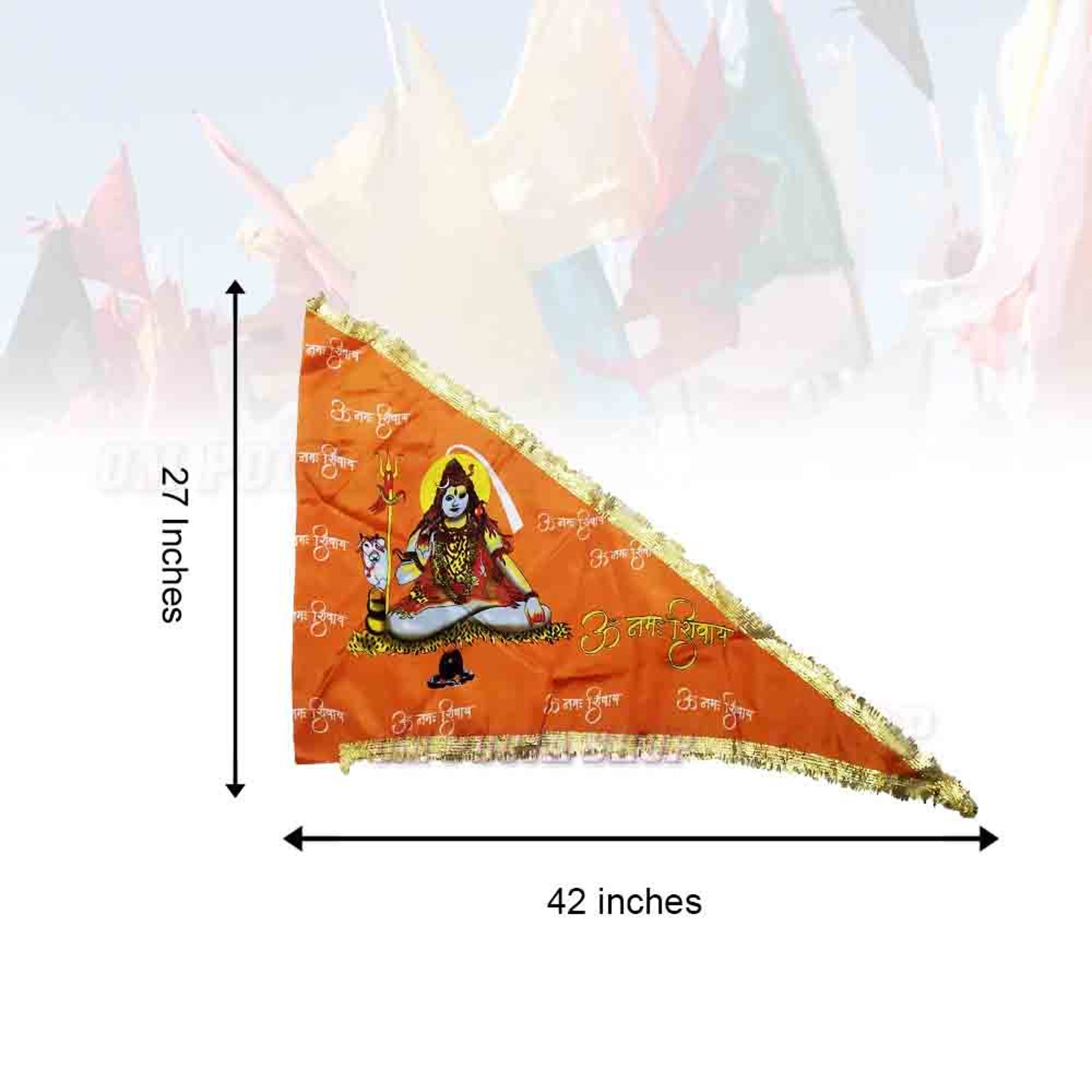 Lord Shiva Flag / Jhanda Hindu Warrior Lion Riding Mahavidhya Goddess ...