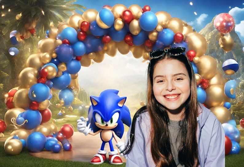 20 Sonic Birthday Digital Backgrounds Sonic the Hedgehog Backdrop ...