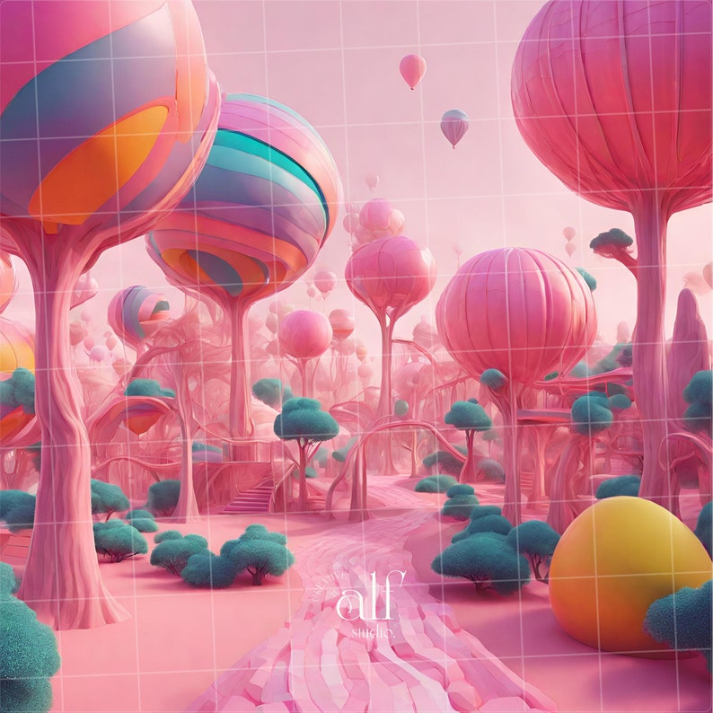 Dreamy Surreal Playground Backdrop Toddlers Play Theme Abstract Tree ...