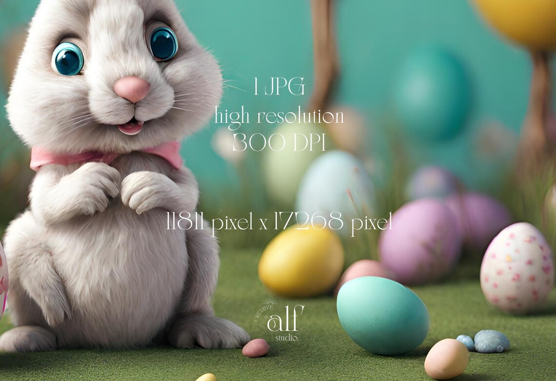 Spring Wonderland Digital Artwork Easter Basket Studio Backdrops Bunny ...