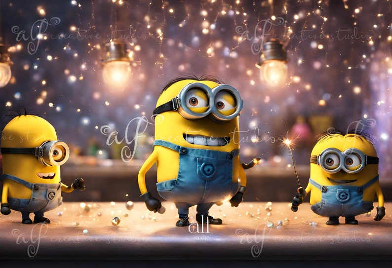 Despicable Me Movie Backdrops Wonderland Village Photo Props Digital ...