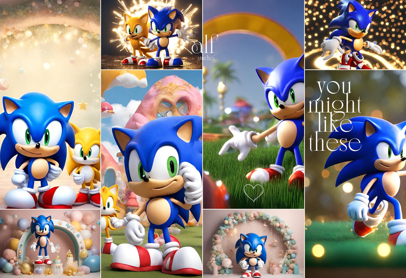 20 Sonic Birthday Digital Backgrounds Sonic the Hedgehog Backdrop ...