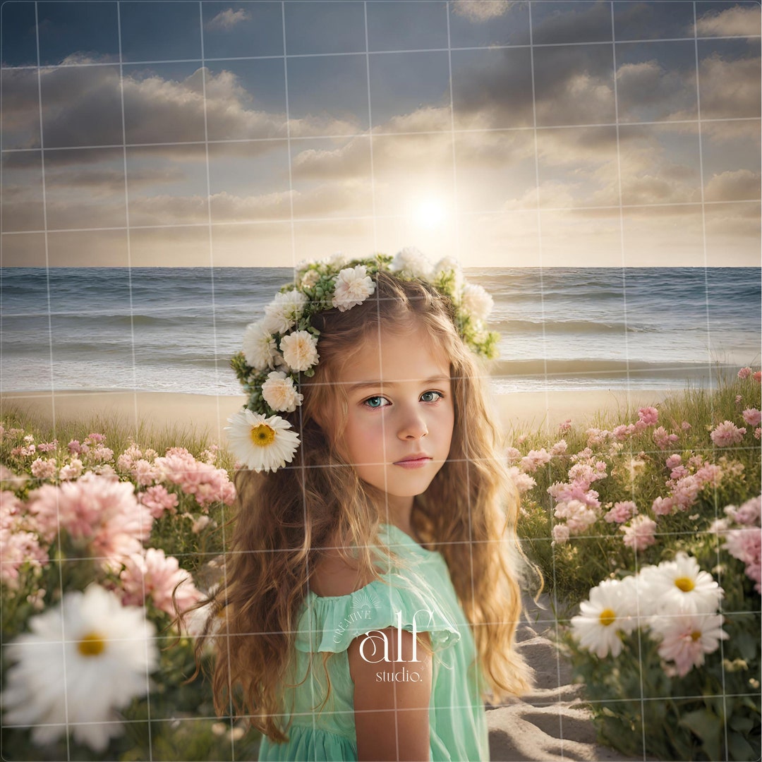 Spring Backdrop Sea Side Photoshop Overlays Spring Digital Background ...