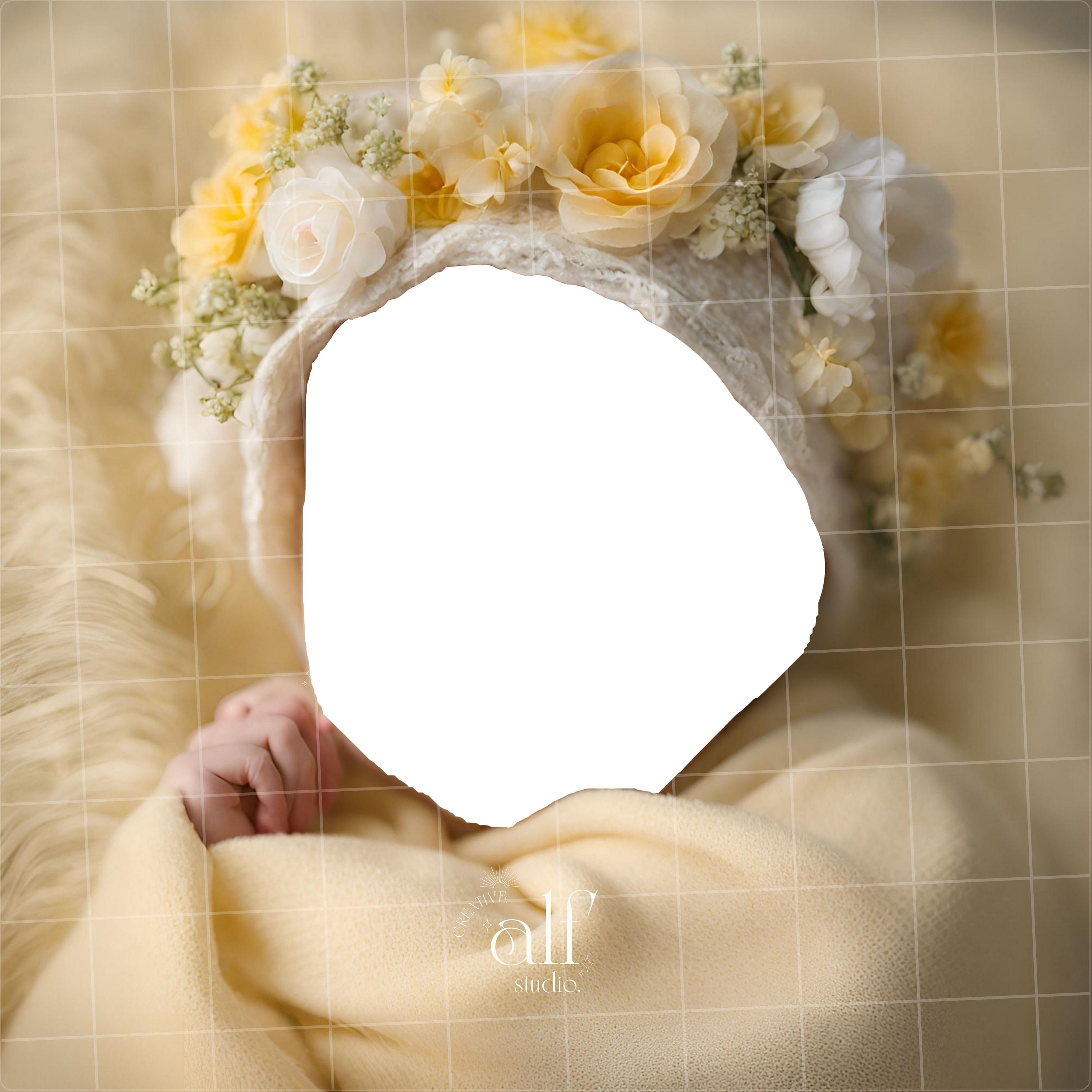 Golden Bloom Face Insert Backdrop Customized Infant Bliss Sunny Yellow ...