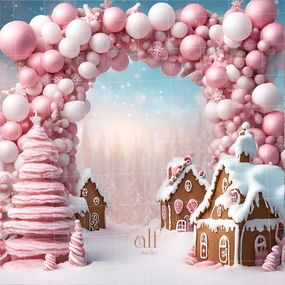 Candy Christmas Backdrop Christmas Candy Cane DIGITAL Backdrops Festive ...