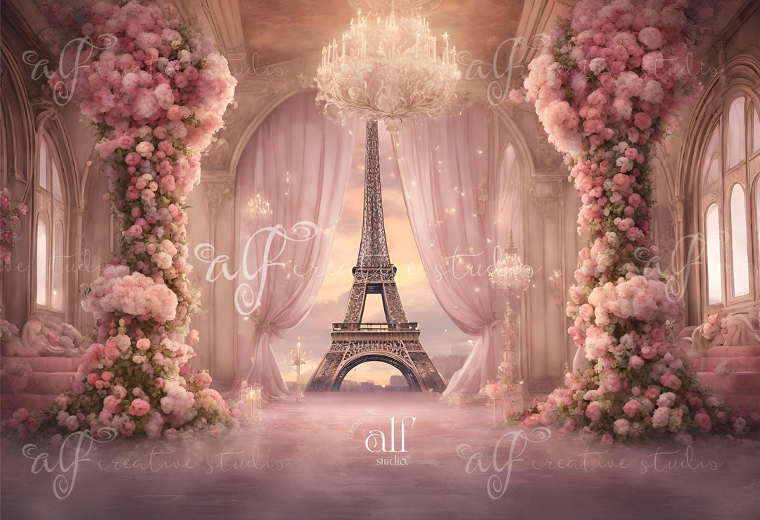 Eiffel Tower Wedding Backdrop: Paris Palace Digital Background (digital ...
