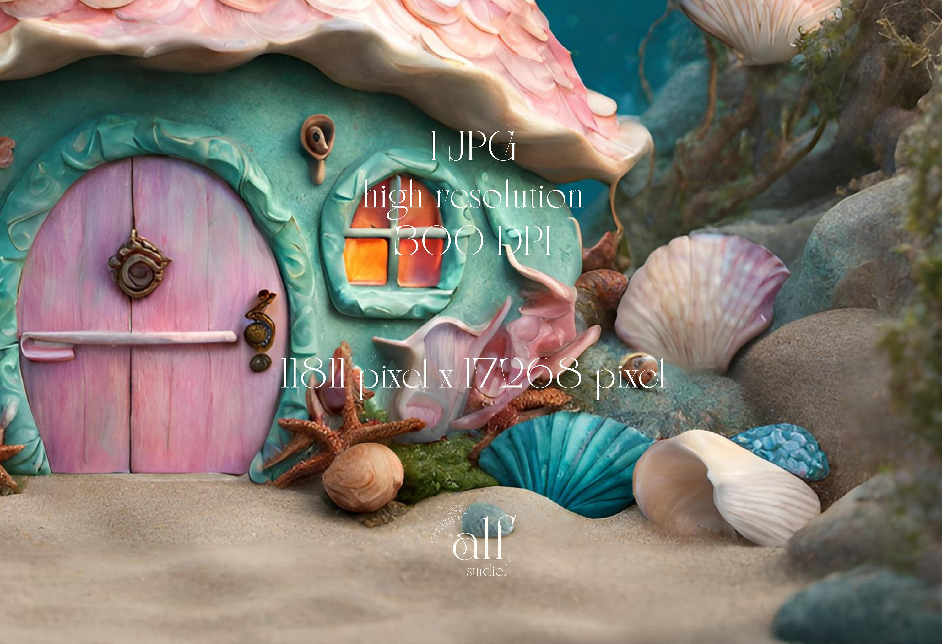 Mermaid Birthday Whimsical Sea Creatures Composite Element Sea Nymph ...