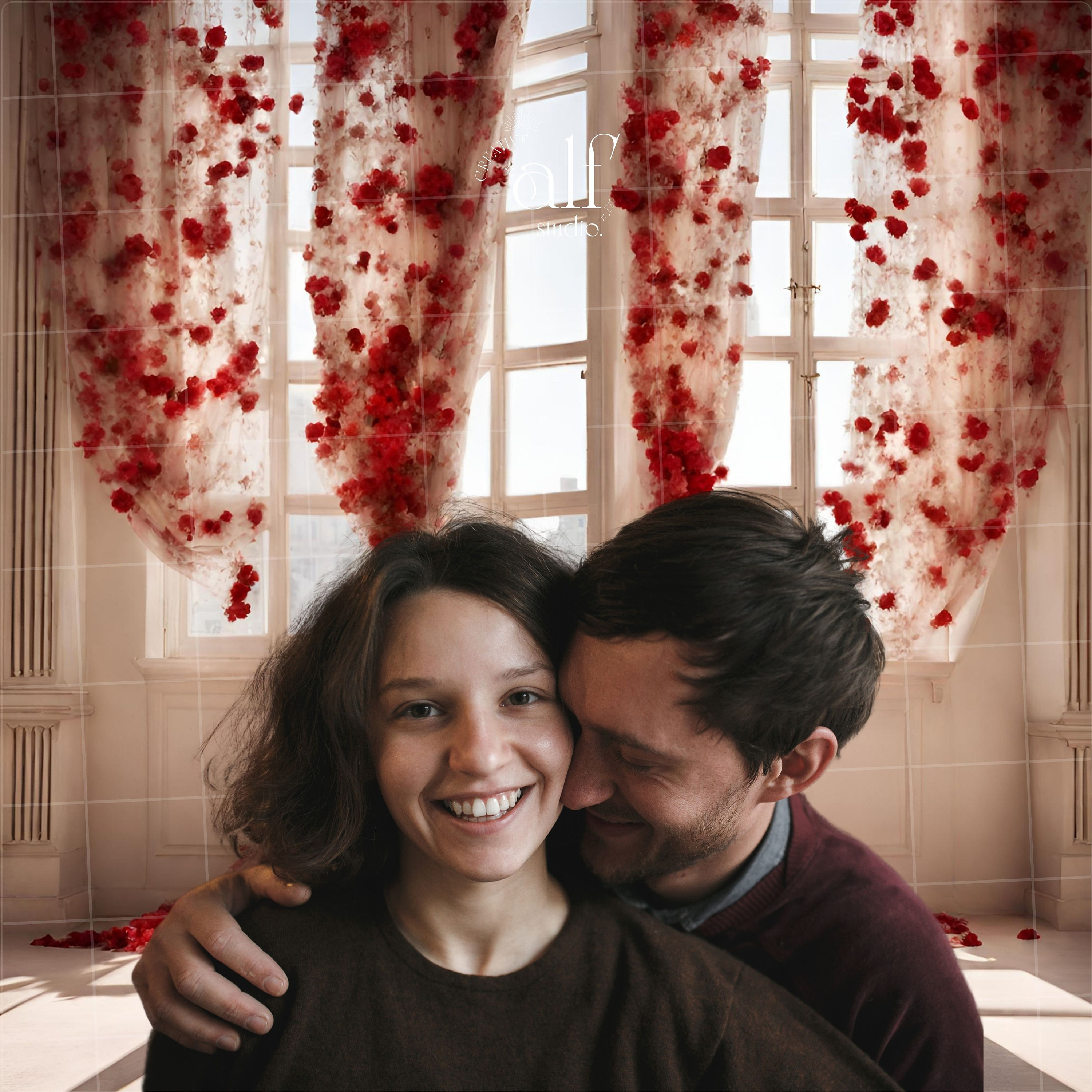 Cherished Love Valentines Backdrop Romantic Studio Overlay Anniversary ...