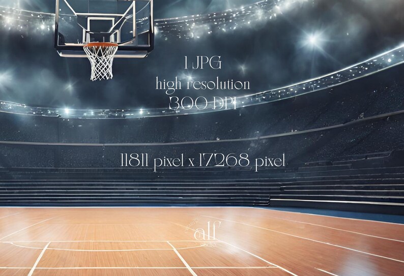 Basketball Court Digital Backdrop: Sports Photo Overlay (digital ...