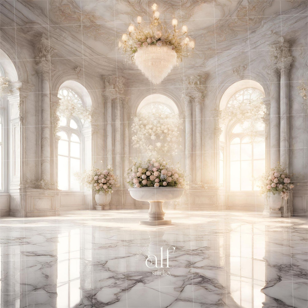 Luxurious Marble Backdrop Refined White Interior Decor Opulent White ...