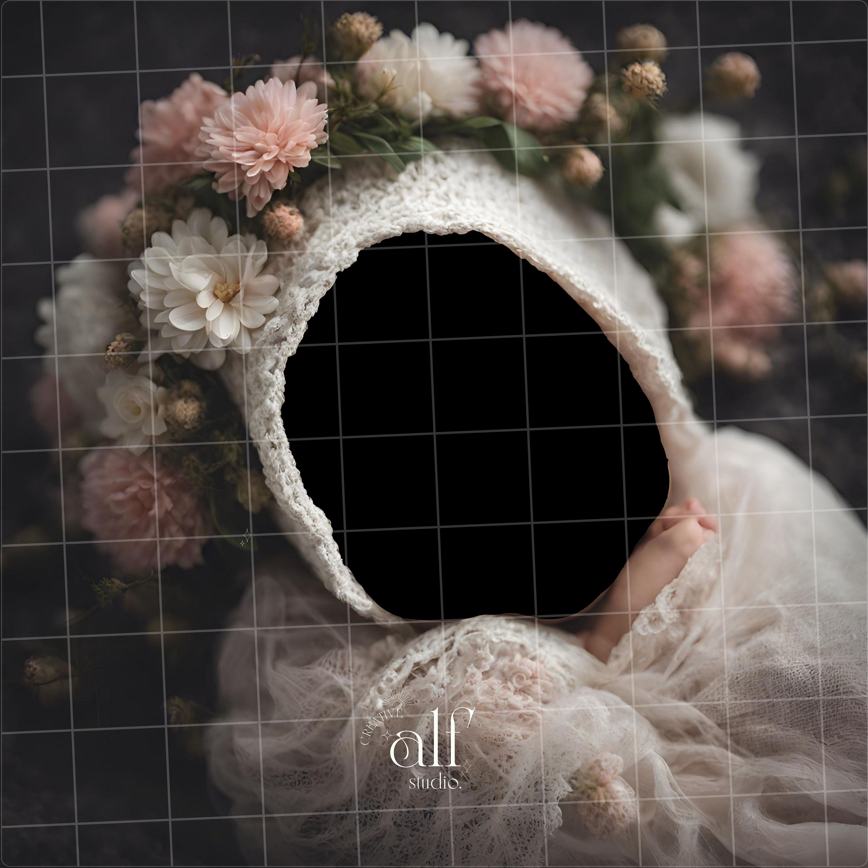 Newborn Backdrop Floral Texture Dark Scene Overlay Daisy Flowers ...