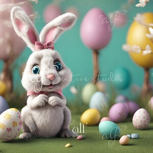 Spring Wonderland Digital Artwork Easter Basket Studio Backdrops Bunny ...