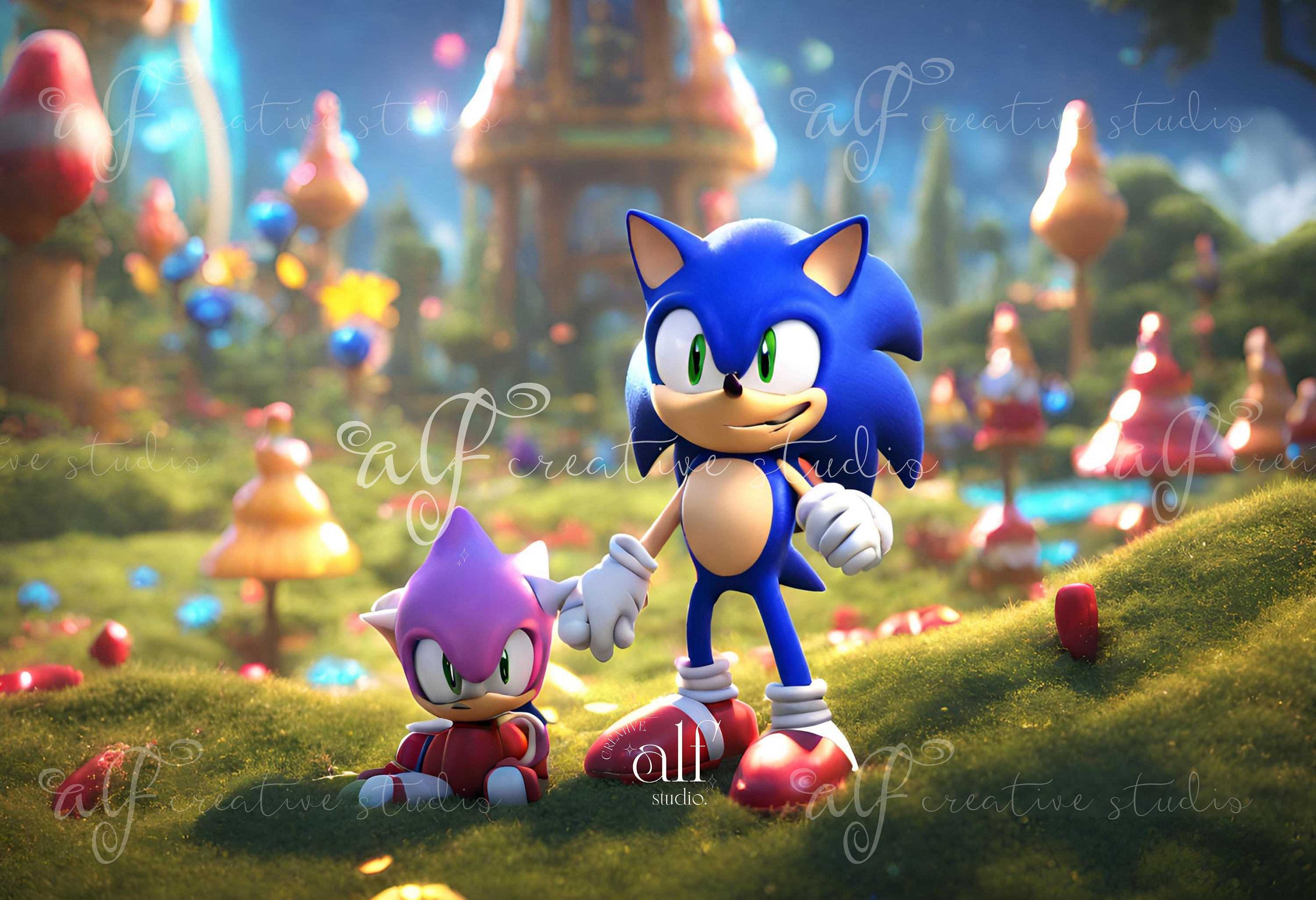 Sonic Digital Background Sonic Composite Sonic Digital Wallpaper Sonic the Hedgehog Studio Props ...