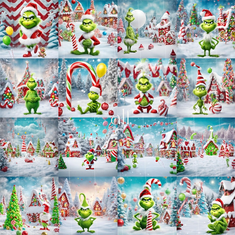 50 Grinch Backdrop Christmas Background Whoville Holiday Party ...