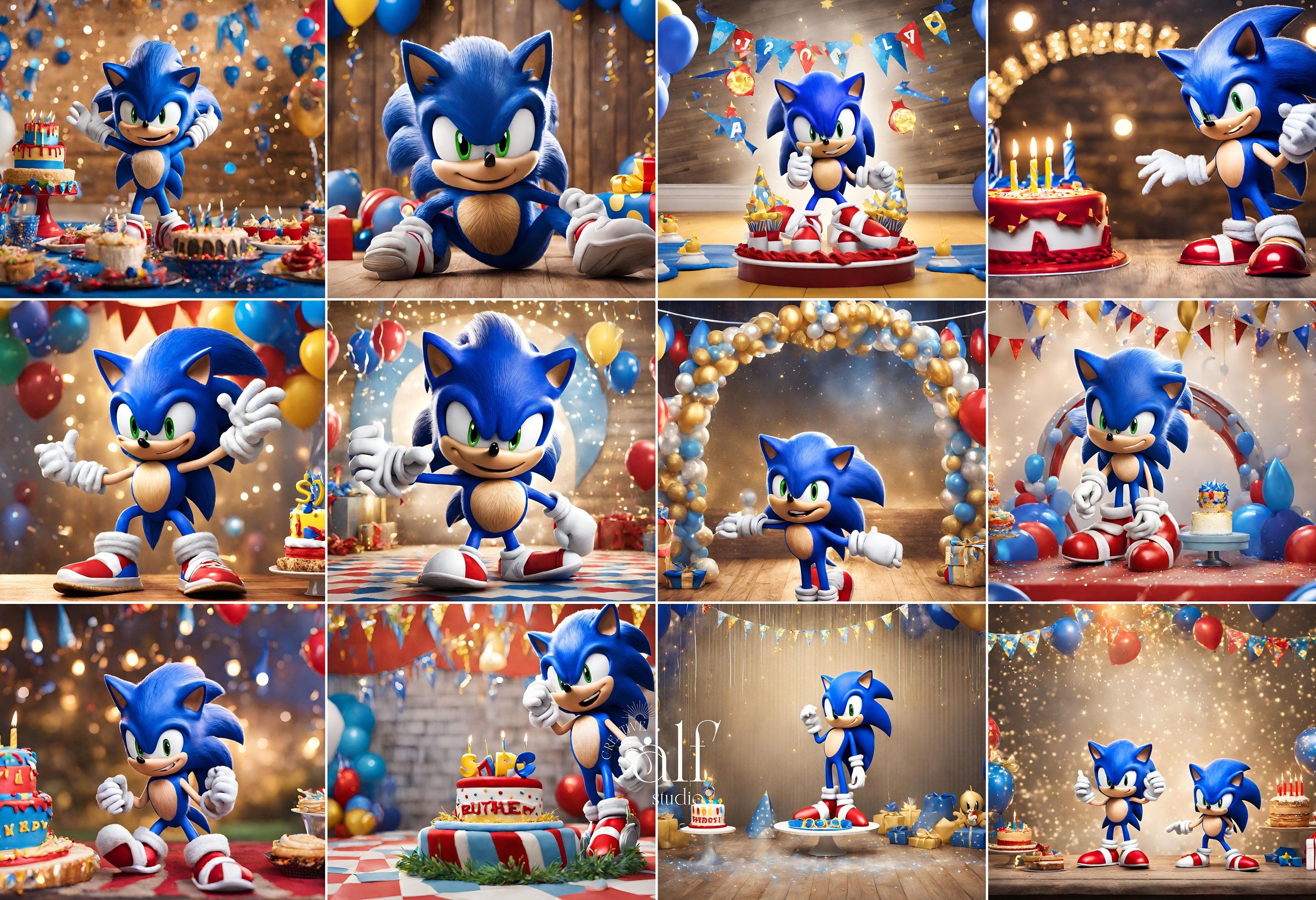 20 Sonic Birthday Digital Backgrounds Sonic the Hedgehog Backdrop ...