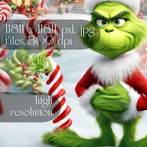 50 Grinch Christmas Backdrops: Whoville Holiday Photography (digital ...