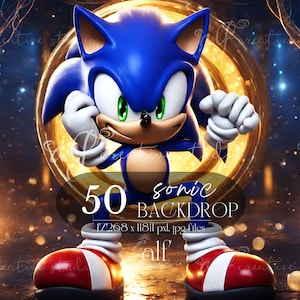 50 Sonic Digital Backdrops: Adventure Studio Decor (digital Download ...