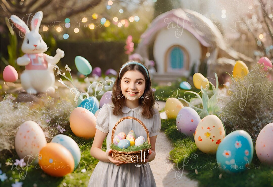 Easter Day Background Easter Day Photoshoot Overlays Easter Forest Eggs ...