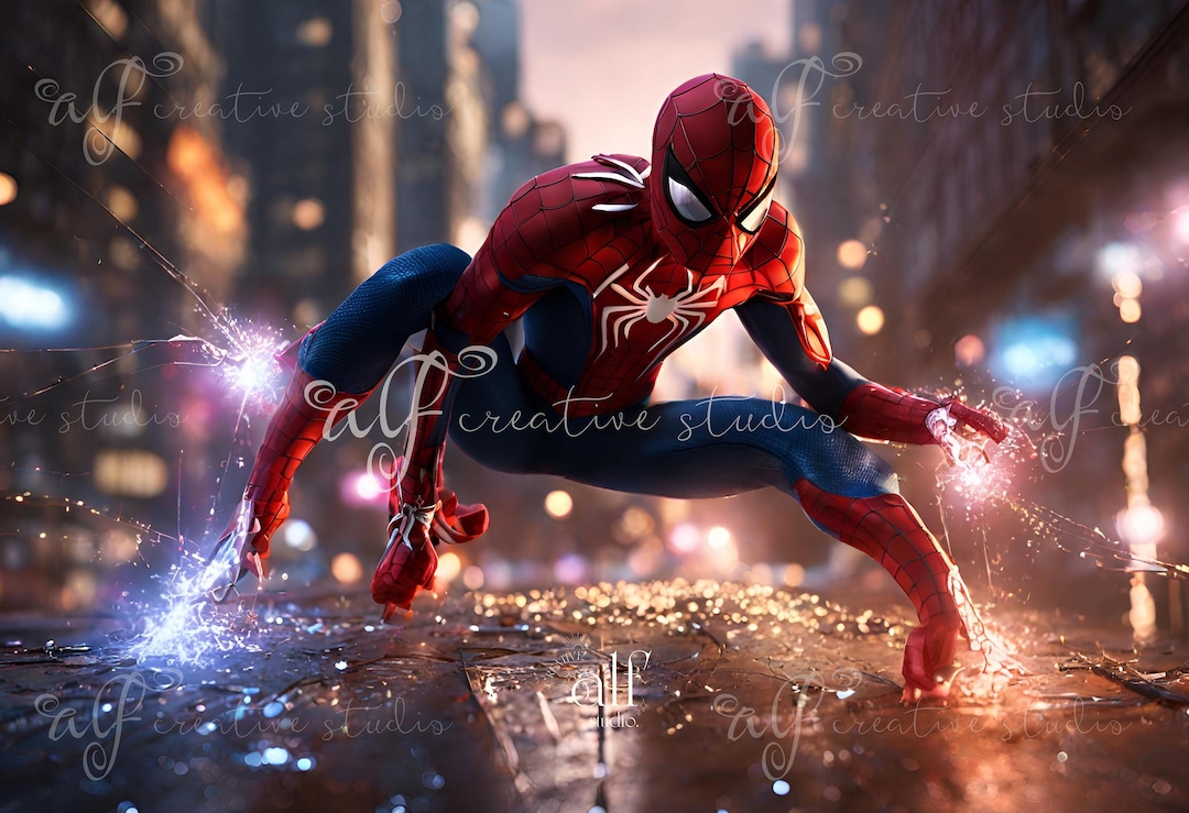 Spiderman Mask Composite Element Dynamic Comic Book Studio Decor City ...