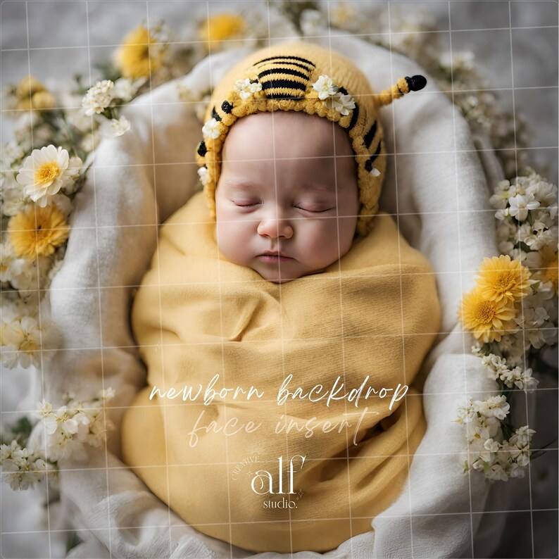 Honeybee Baby Backdrop Yellow Baby Add Face Insert Background Bee Baby ...