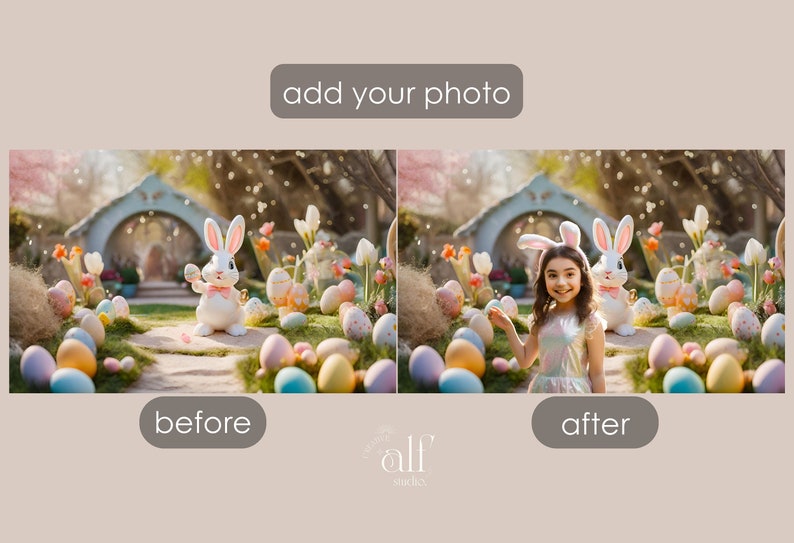 Easter Day Background Easter Day Photoshoot Overlays Easter Forest Eggs ...