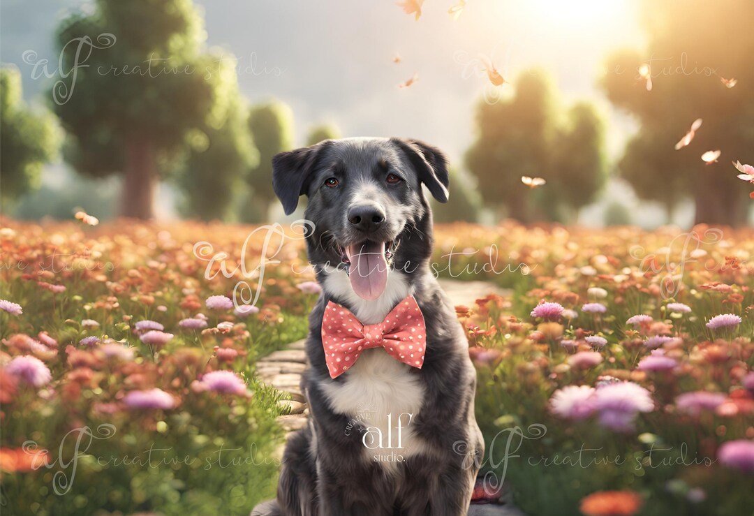 Pets Backdrop Custom Pets Memorial Scene Floral Heaven Background ...