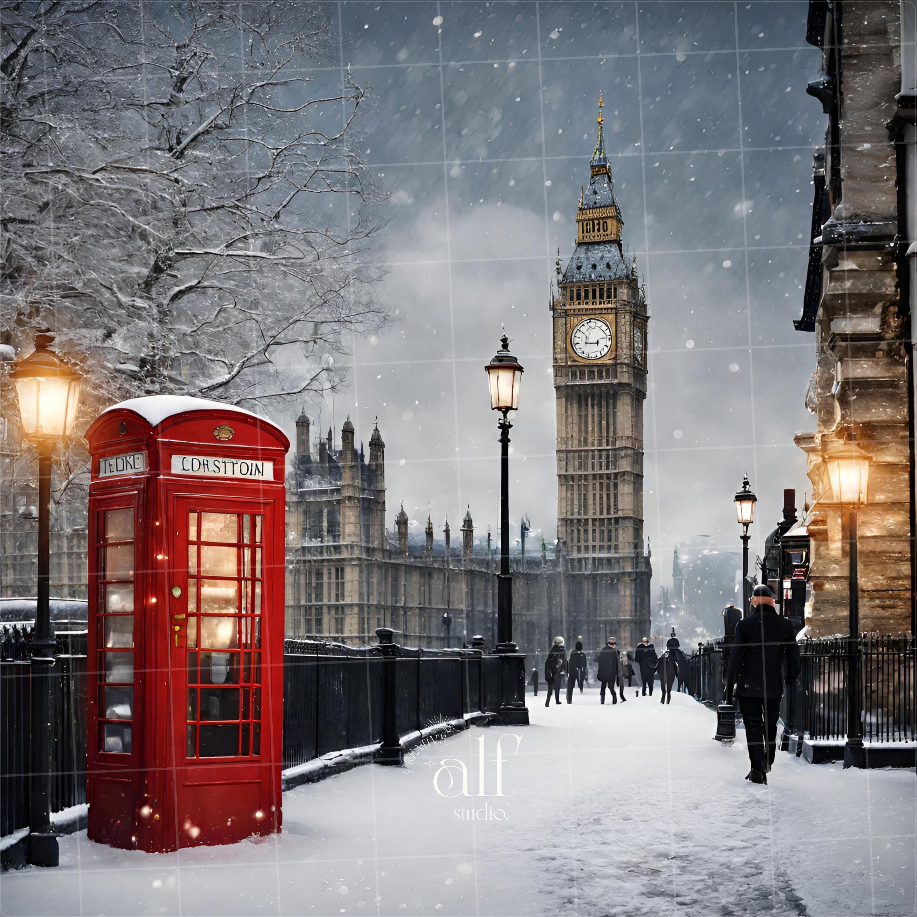 London Christmas Backdrops Xmas London Backgrounds Photo Props Studio ...