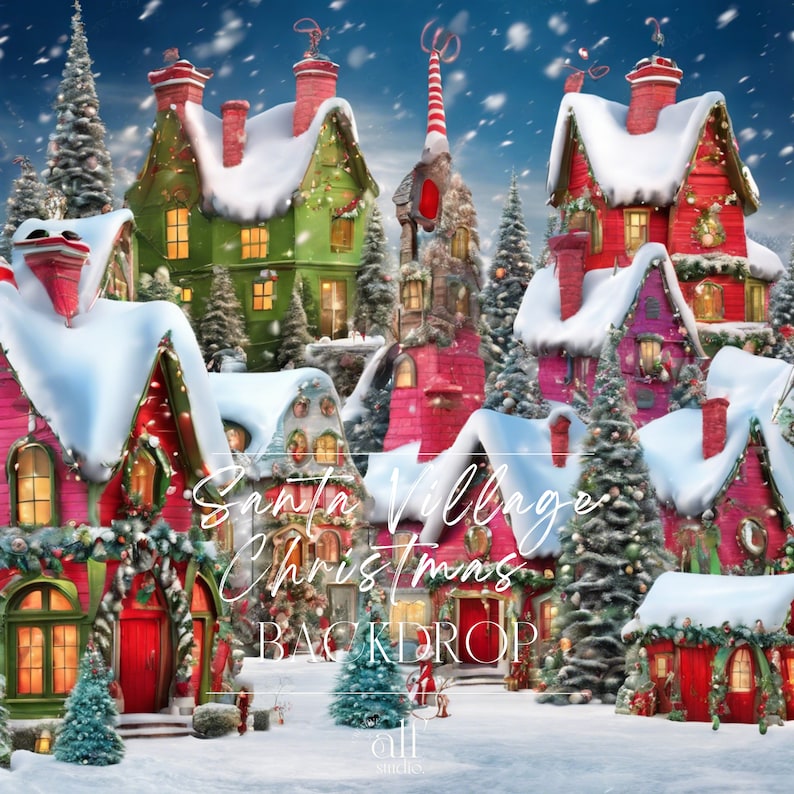 Whoville Village Backdrop, Whoville Composite Christmas Backdrop ...
