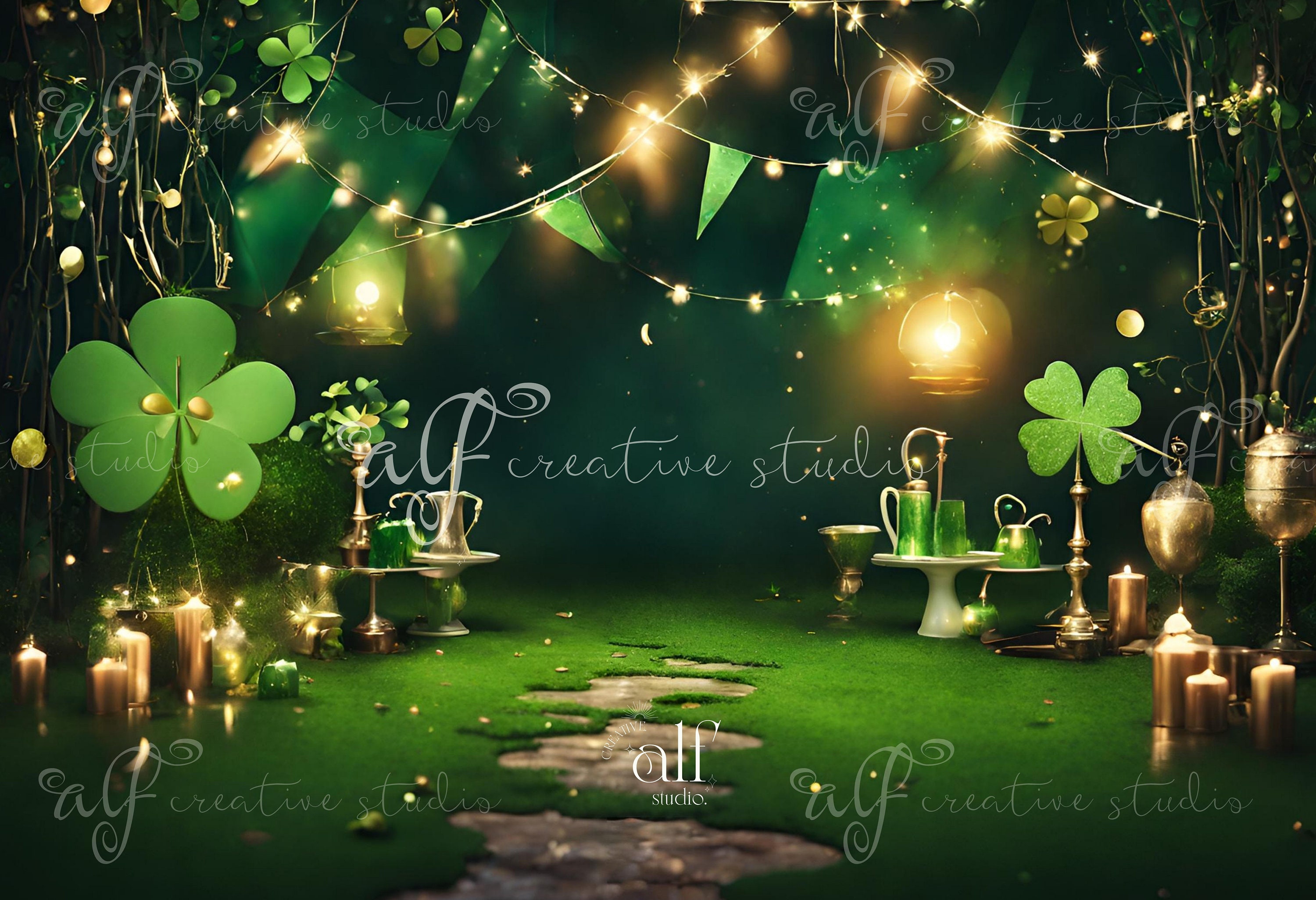 Irish Greenery Photoshop Overlay Saint Patrick's Day Digital St ...