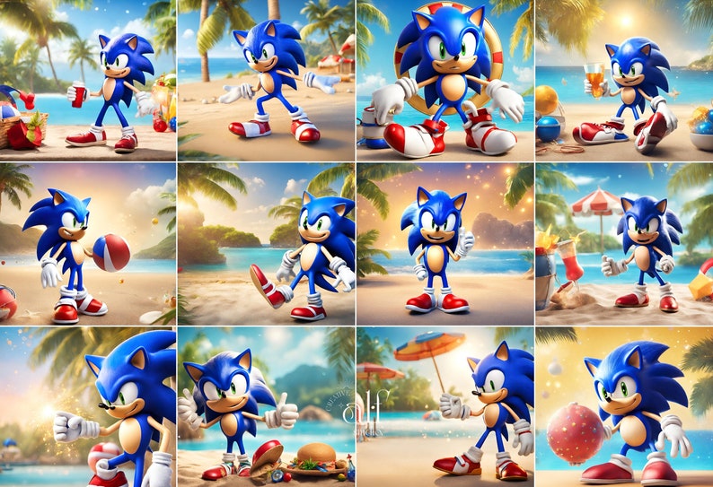 20 Sonic in Holiday Digital Backgrounds Sonic the Hedgehog Backdrop ...