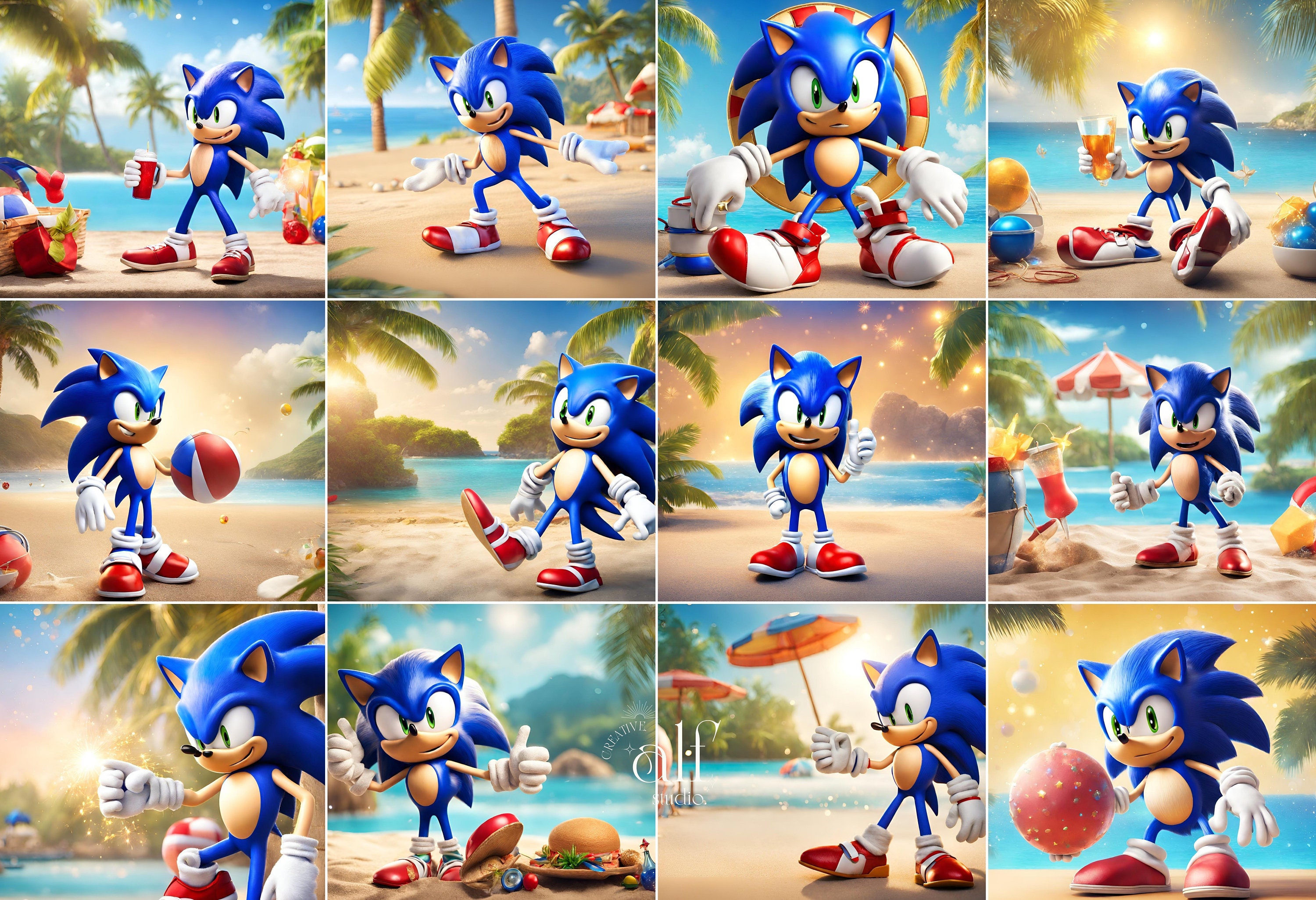 20 Sonic in Holiday Digital Backgrounds Sonic the Hedgehog Backdrop ...