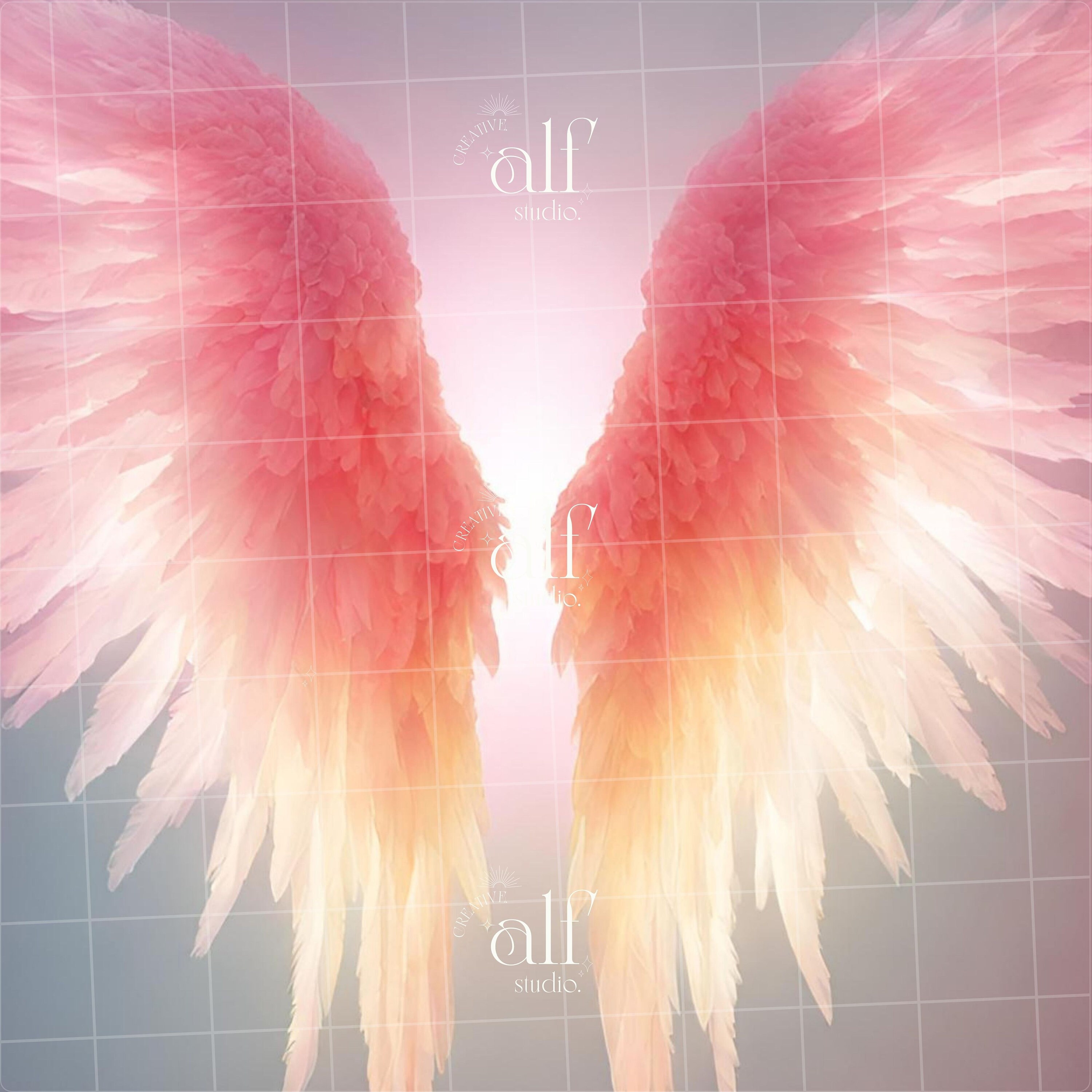 Seraphic Wings Backdrop Abstract Angel Wings Background DIGITAL Studio ...
