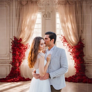 Red Roses Valentines Backdrop Romantic Studio Overlay Anniversary ...