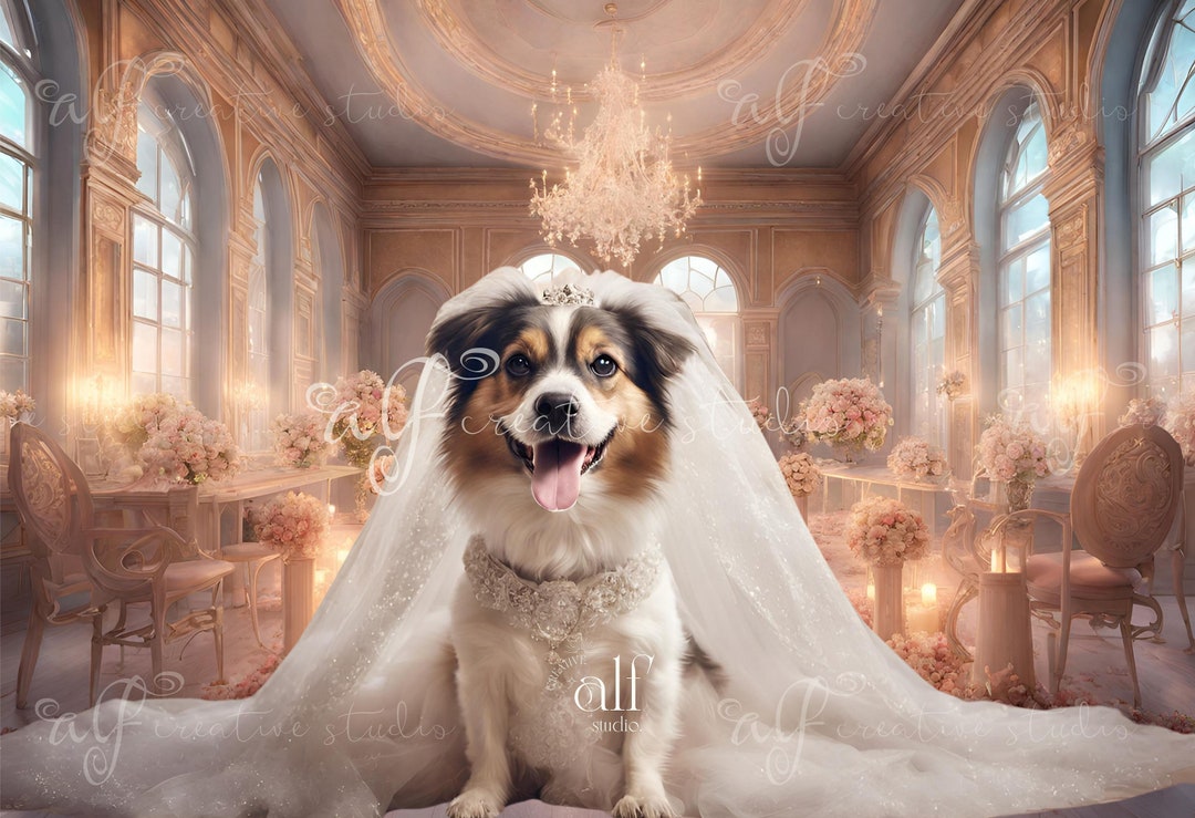 Pets Background Wedding Dogs Digital Backdrops Printable Enchanted Pets ...