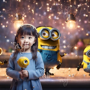 Despicable Me Movie Backdrops Wonderland Village Photo Props Digital ...