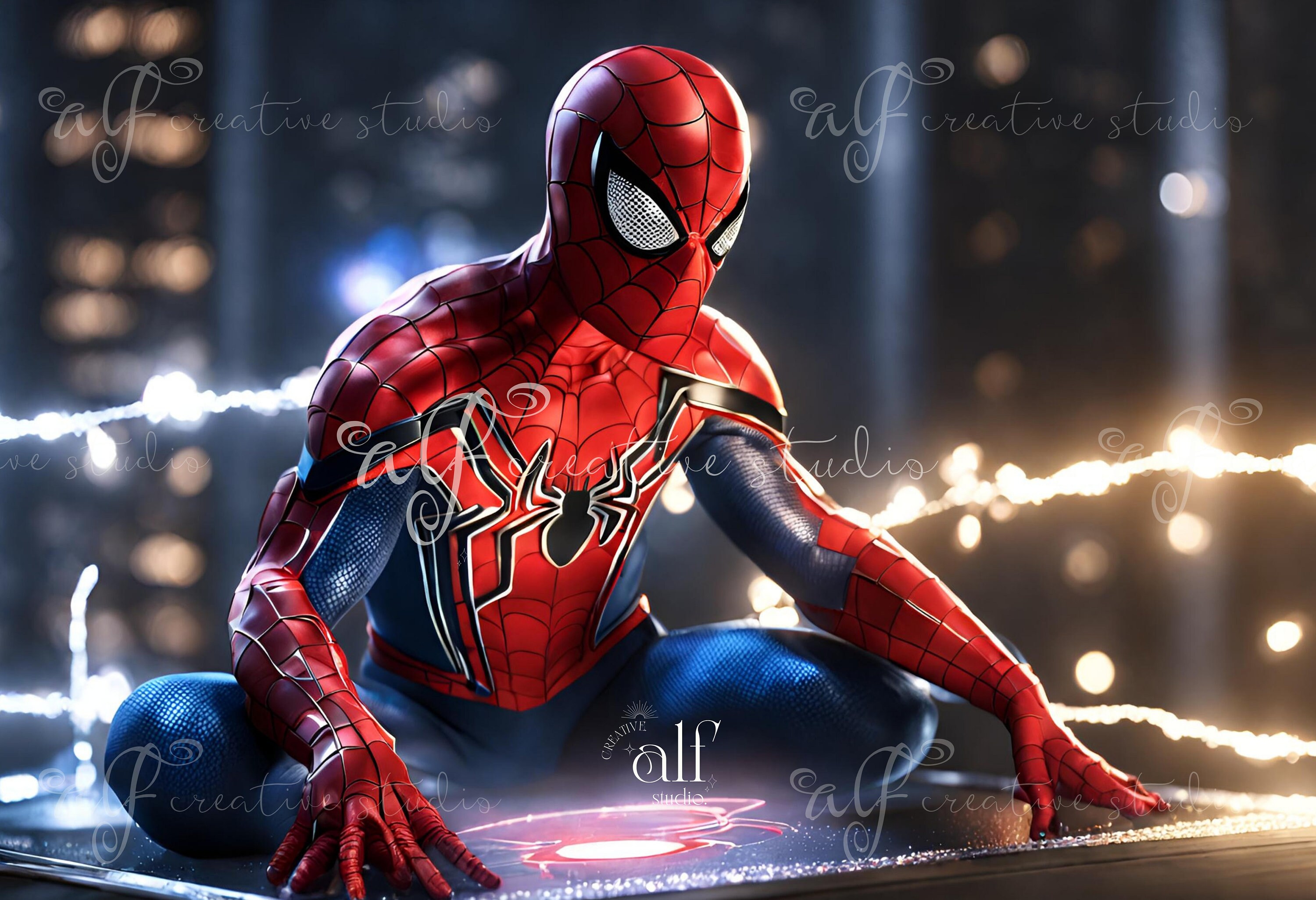 Superhero Backdrops Overlay Spiderman Photoshoot Enhancement Heroic ...
