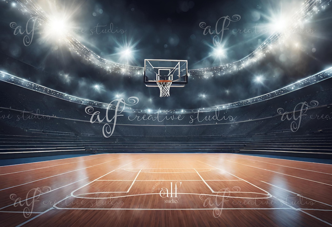 Basketball Court Digital Backdrop: Sports Photo Overlay (digital ...