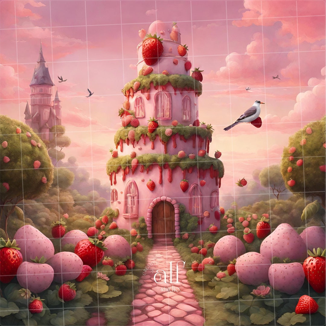 Berry Bliss Wonderland Dessert House Studio Overlay Cute Strawberries ...