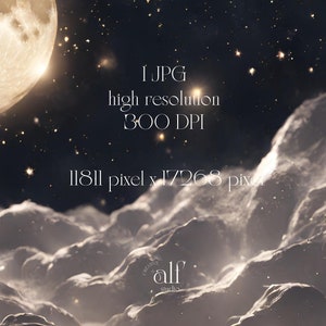 Moon and Space Background Outer Space Studio Overlays Space Digital ...