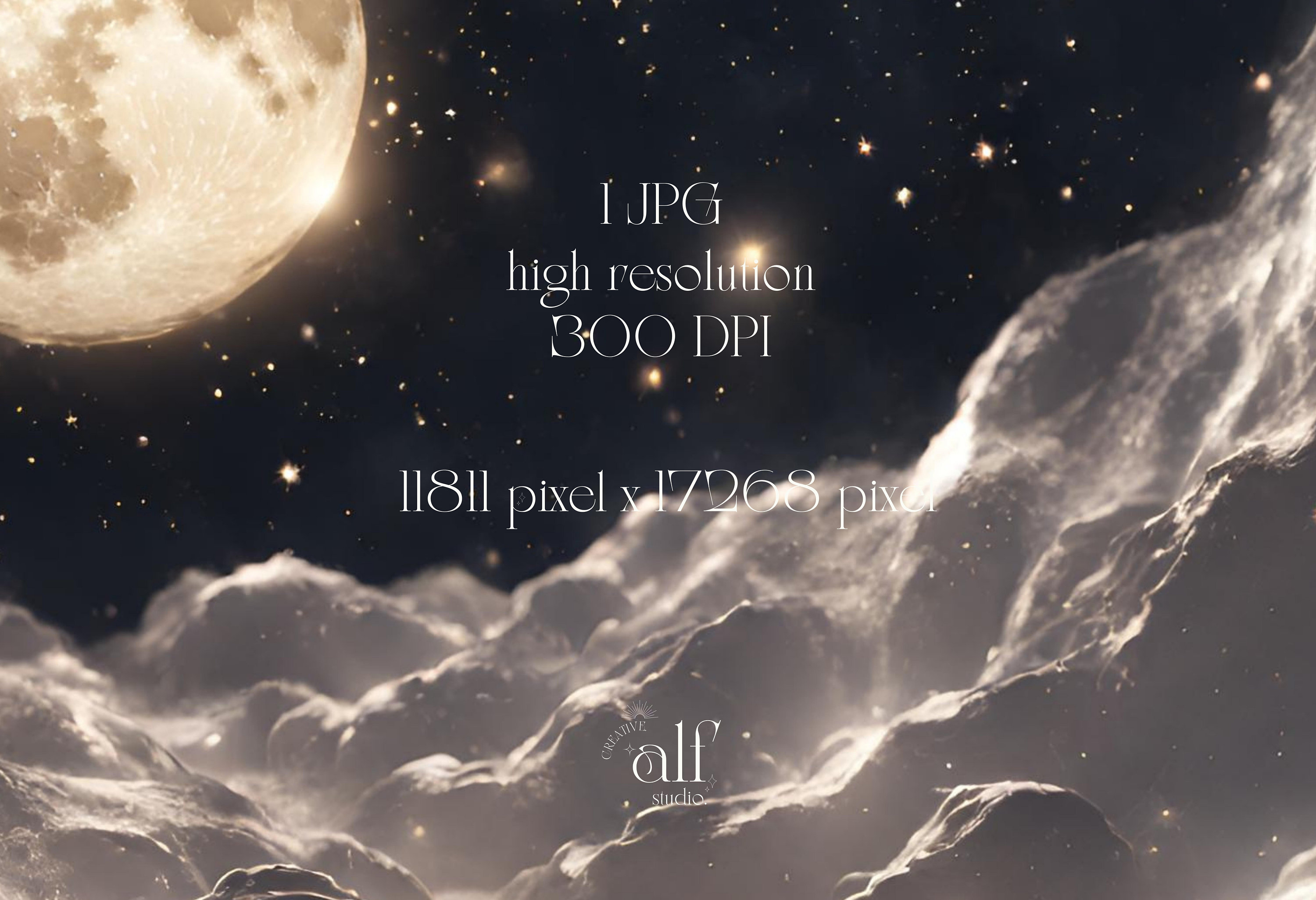 Moon and Space Background Outer Space Studio Overlays Space Digital ...