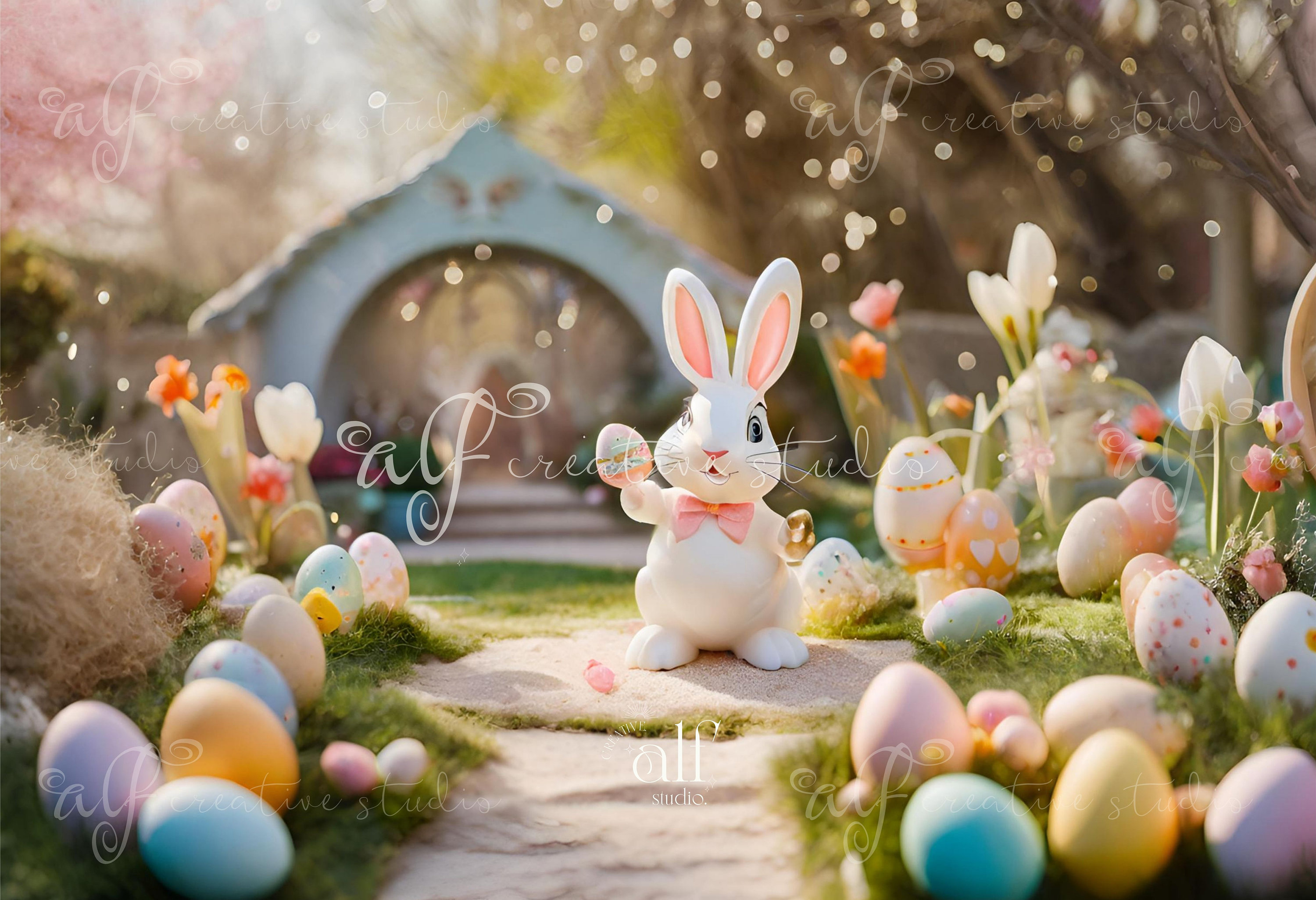 Easter Day Background Easter Day Photoshoot Overlays Easter Forest Eggs ...