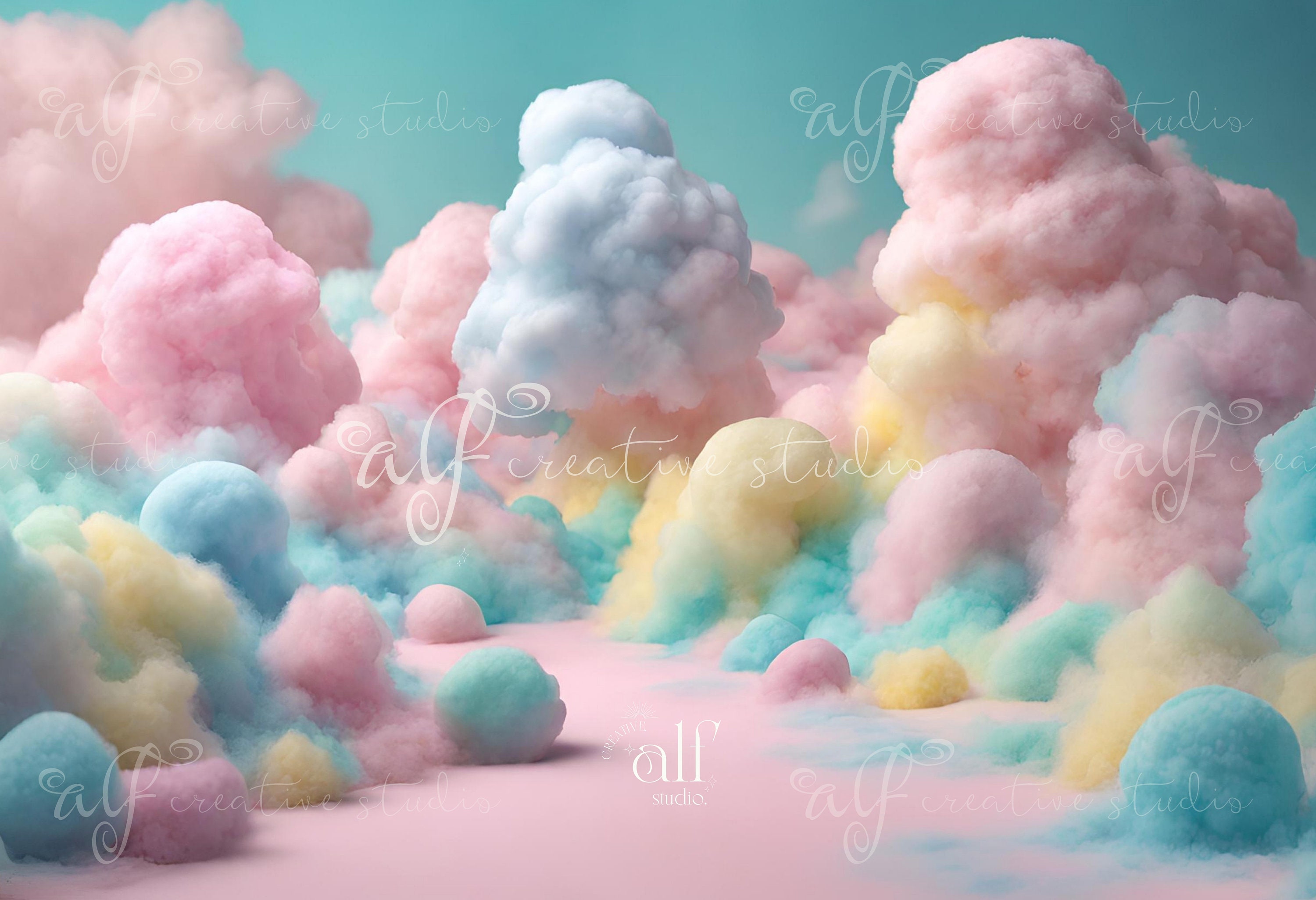 Cotton Candy Planet Digital Backdrops Holiday Kids Studio Props Sweet ...